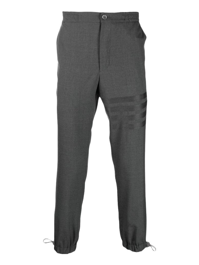 THOM BROWNE Thom Browne 4-Bar Straight Leg Trousers with Drawstring Cuffs